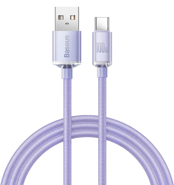 Baseus Crystal Shine Series Cable USB to Type-C 100W 1.2m Lilac | Global...